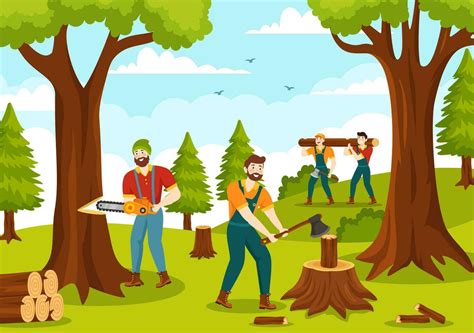 Cutting Trees Clipart