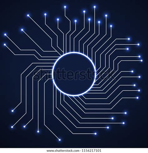 Cpu Microprocessor Microchip Circuit Board Vector Stock Vector Royalty Free 1156217101