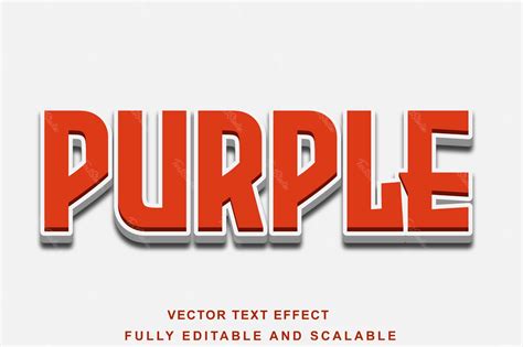 Purple Red Action Movie 3d Font Style Effect Vector File Illustrator Premium