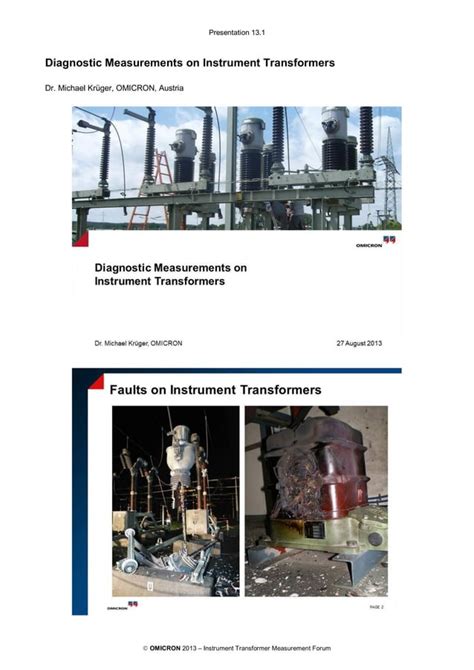 Diagnostic Measurements On Instrument Transformers Pdf