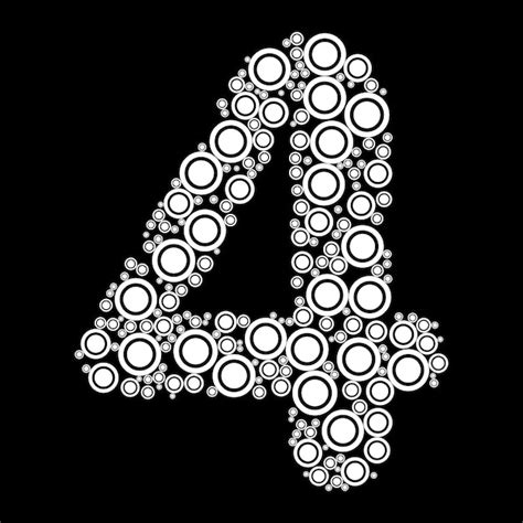 Premium Vector Number 4 Design With Round Geometric Shapes