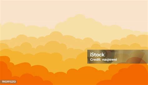 벡터 구름과 하늘 파노라마 태양 포스터 전단지에 대 한 풍경 배경 디자인 평면 만화 엽서 가리기에 대한 스톡 벡터 아트 및 기타 이미지 가리기 거리가 먼 공란