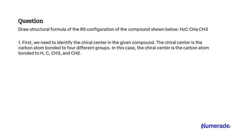 Video Solution Draw The Structural Formula Of The R S Configuration Of The Compound Shown Below