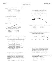 2D Kinematics Test P1 2020 Pdf Name AP Physics 1 2 2 D Kinematics Test 1 The Path Of A