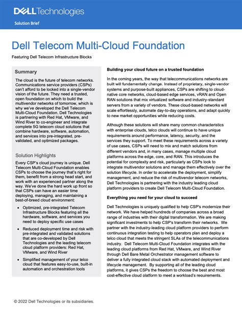 Dell Telecom Multi Cloud Foundation