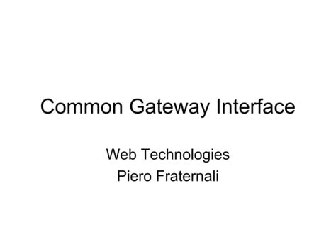common gateway interface ppt