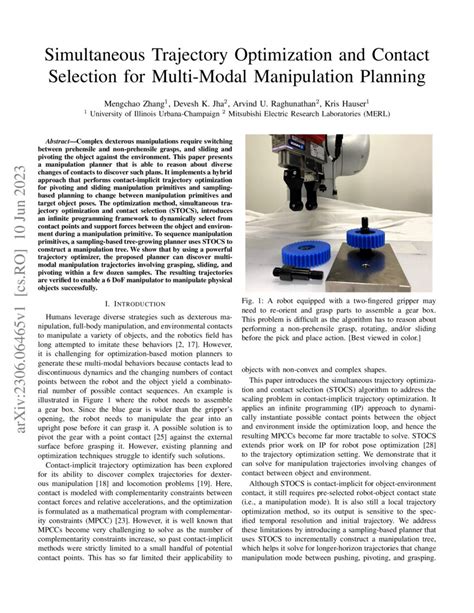 Simultaneous Trajectory Optimization And Contact Selection For Multi