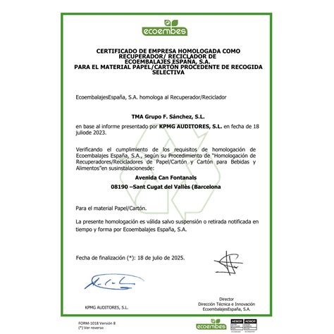 Certificaciones Ambientales Y De Calidad Tma