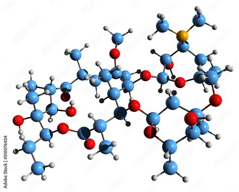 3d Image Of Clarithromycin Skeletal Formula Molecular Chemical Structure Of Antibiotic