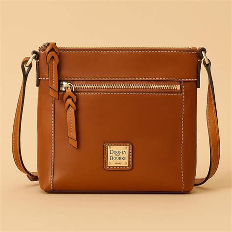 Dooney And Bourke Florentine Leather Crossbody Saddle Tan Purse Red