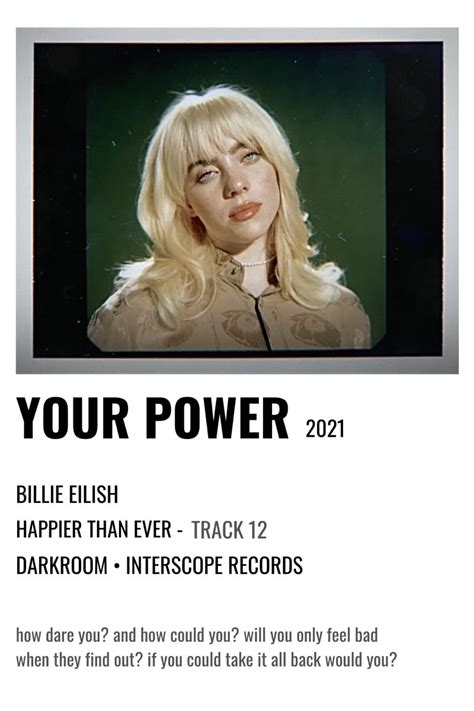 Happier Than Ever Billie Eilish Polaroid Poster Artofit