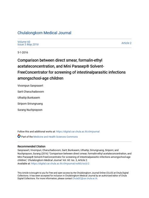 Comparison Between Direct Smear Formalin Ethyl Acetateconcentrat Pdf