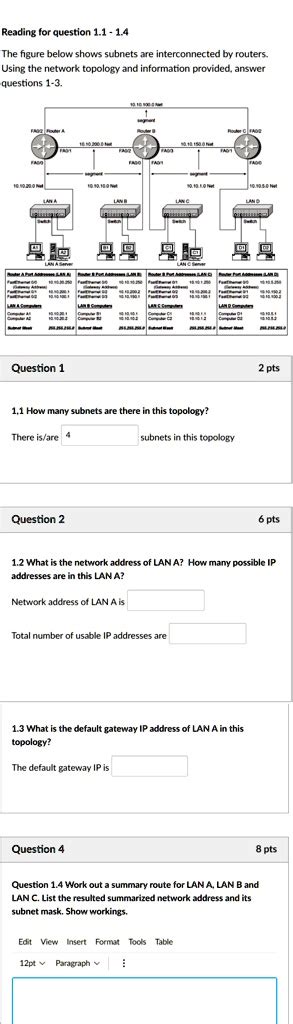 Reading For Question 1 1 1 4 The Figure Below Shows Subnets Are Interconnected By Routers