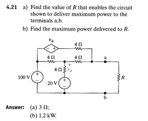 solved find the value of r that enables the circuit shown to