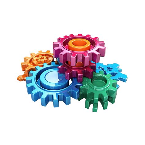 3d Rendering Algorithm Concept With Gear And Colorful Coding Symbol