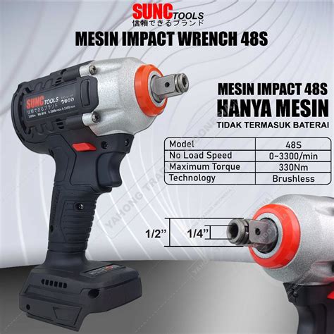 Jual Mesin Impact Baterai Cordless Impact Wrench Brushless S Sunc Tools Hanya Mesin Shopee