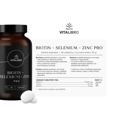 Kompleksas Plaukams Nagams Odai Biotin Selenium Zinc Vitalibro