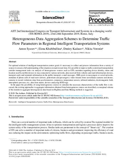 Pdf Heterogeneous Data Aggregation Schemes To Determine Traffic Flow