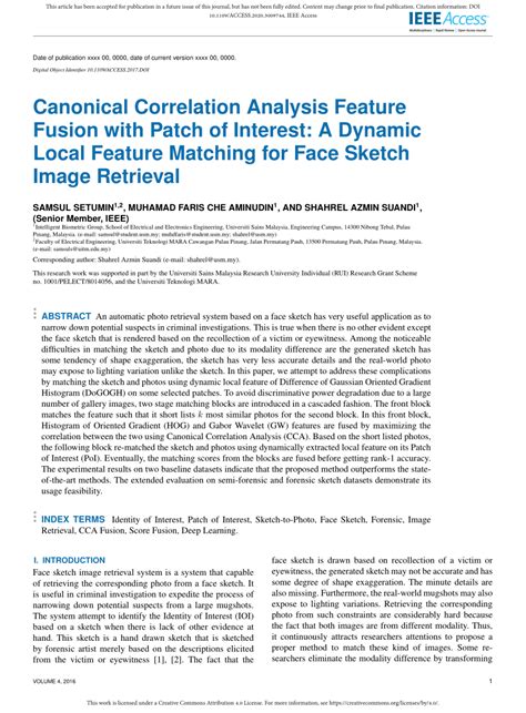 Pdf Canonical Correlation Analysis Feature Fusion With Patch Of