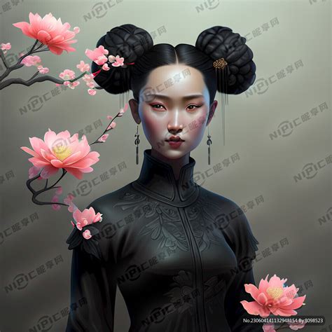 Ai创作图黑色 春天 仿生人物 昵图网
