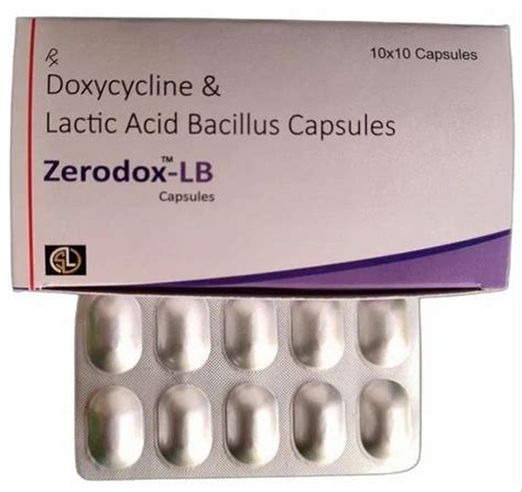 Zerodox Lb Doxycycline Lactic Acid Bacillus Capsules At ₹ 97 Box In