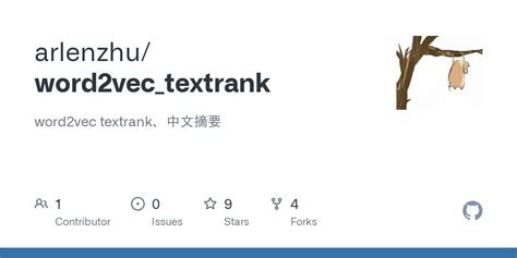 Github Arlenzhuword2vectextrank Word2vec Textrank、中文摘要