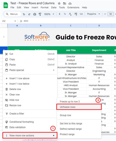 How To Freeze Rows Columns In Google Sheets Quickest Methods Software Accountant