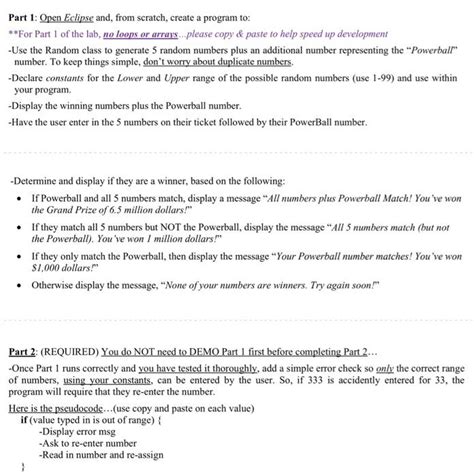 Solved Part 1 Open Eclipse And From Scratch Create A
