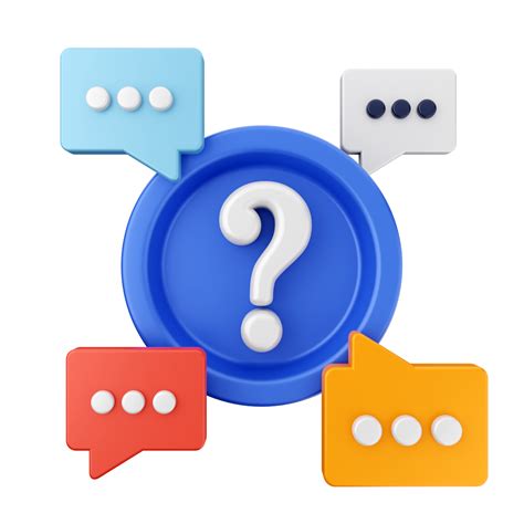 D Frequently Asked Questions Icon Illustration Render PNG