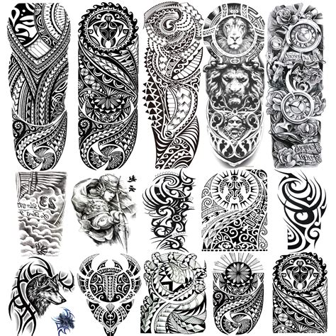 Buy Kotbs 15 Sheets Tribal Totem Tempoary Tattoo Sleeves For Men Women