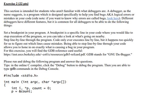 Solved Exercise 2 22 Pts This Section Is Intended For