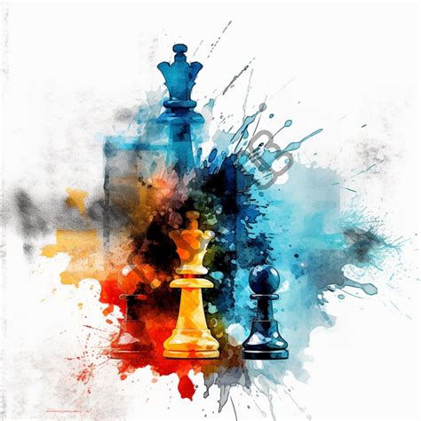Abstract Chess Splatter Effect Digital Chess Queen Art Print Perfect