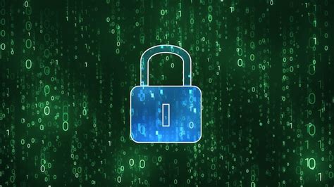 Lock Cyber Security Key In Matrix Binary Code Random Number Falling Background Premium Ai