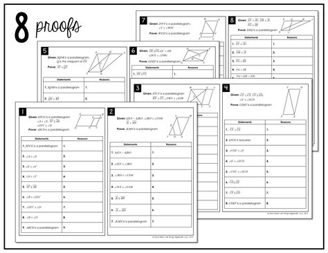 Parallelogram Proofs Peel Stick Activity All Things Algebra