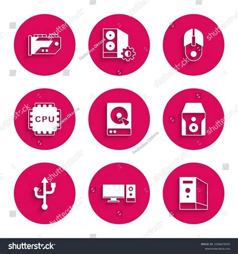 Set Hard Disk Drive Hdd Computer Stock Vector Royalty Free 2166679245 Shutterstock