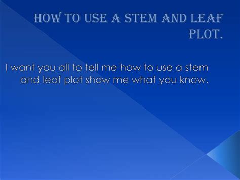 PPT Organize And Display Data On Stem And Leaf Plot PowerPoint Presentation ID