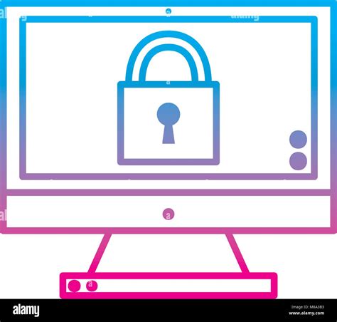 Degraded Line Padlock Security Object Inside Computer Technology Stock Vector Image And Art Alamy