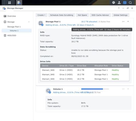 Added New Hdd To Shr Pool And It Says It Will Take 21 Days To Finish