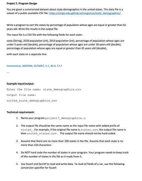 Solved Project 7 Program Design You Are Given A Summarized