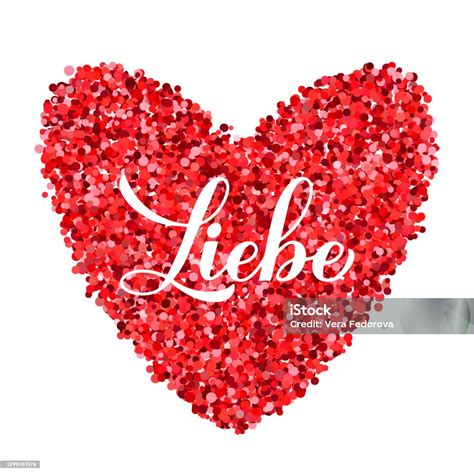 리베 서예 핸드 레터링 독일어로 비문을 사랑해요 발렌타인 데이 인사말 카드 배너 타이포그래피 포스터 티셔츠 로고 디자인 전단지