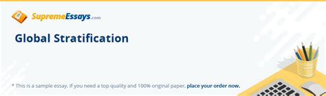 Read Global Stratification Essay Sample For Free At