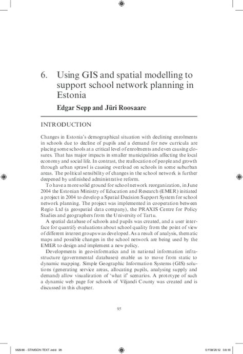 Pdf Using Gis And Spatial Modelling To Support School Network