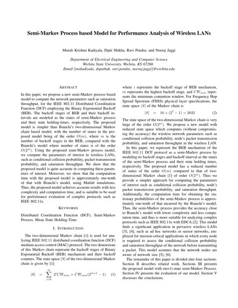 pdf semi markov process based model for performance analysis of