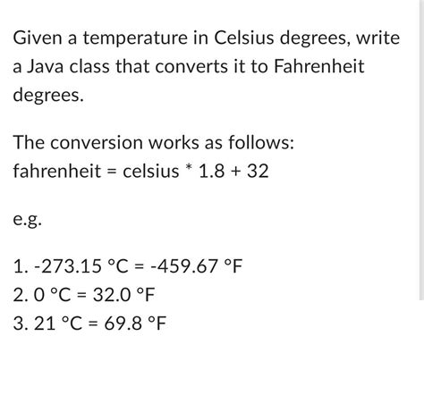 Solved Given A Temperature In Celsius Degrees Write A Java