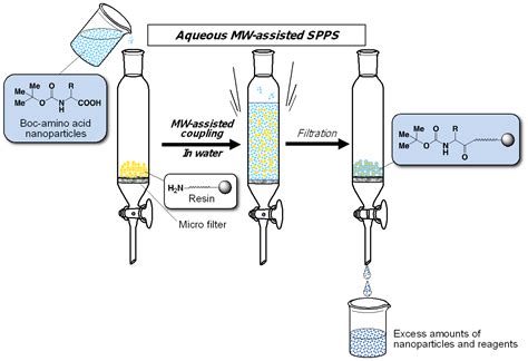 Applied Sciences Free Full Text Aqueous Microwave Assisted Solid Phase Synthesis Using Boc
