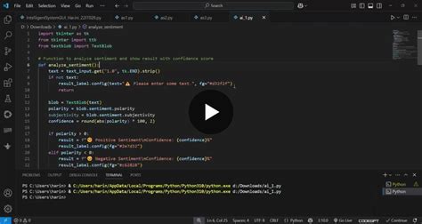 Sentimentanalysis Python Textblob Nlp Machinelearning Ai Harini