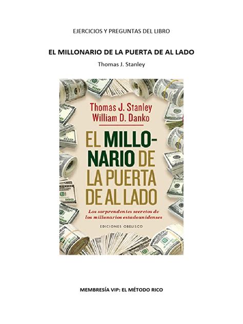 Ejercicios De El Millonario De La Puerta De Al Lado Pdf Economias