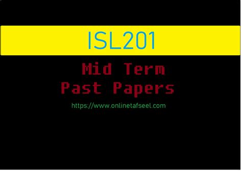 Isl201 Midterm Solved Past Papers Online