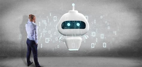 Premium Photo Businessman Holding Chatbot With Binary Code 3d Rendering