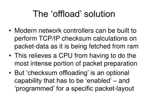 ppt optimizing network efficiency with tcp ip checksum offloading